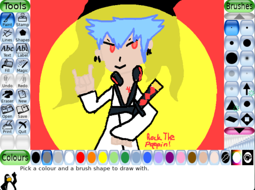 Tux Paint - Art Gallery — "Roku from Pop'n Music" by mono