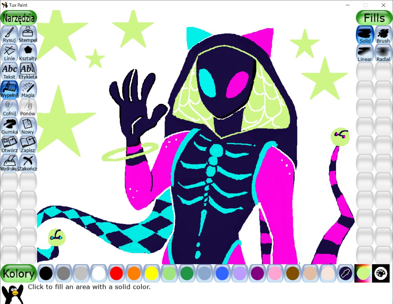 Tux Paint - Art Gallery — "Spidersona Neon Jester" by madik