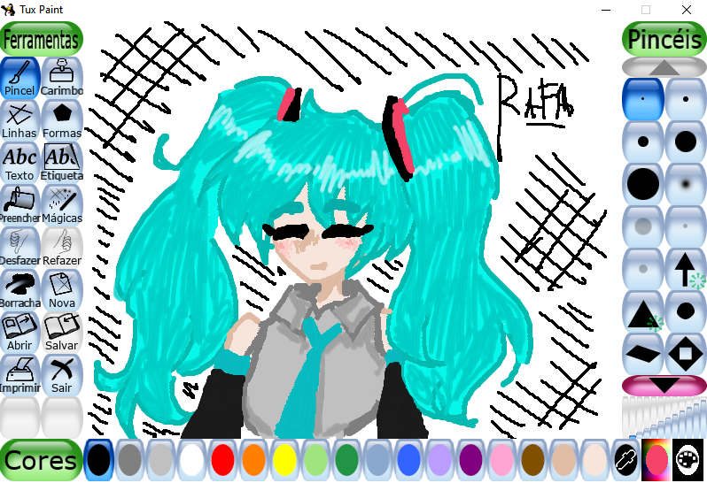 Tux Paint - Art Gallery — "Untitled (Miku Hatsune fanart)" by rafael
